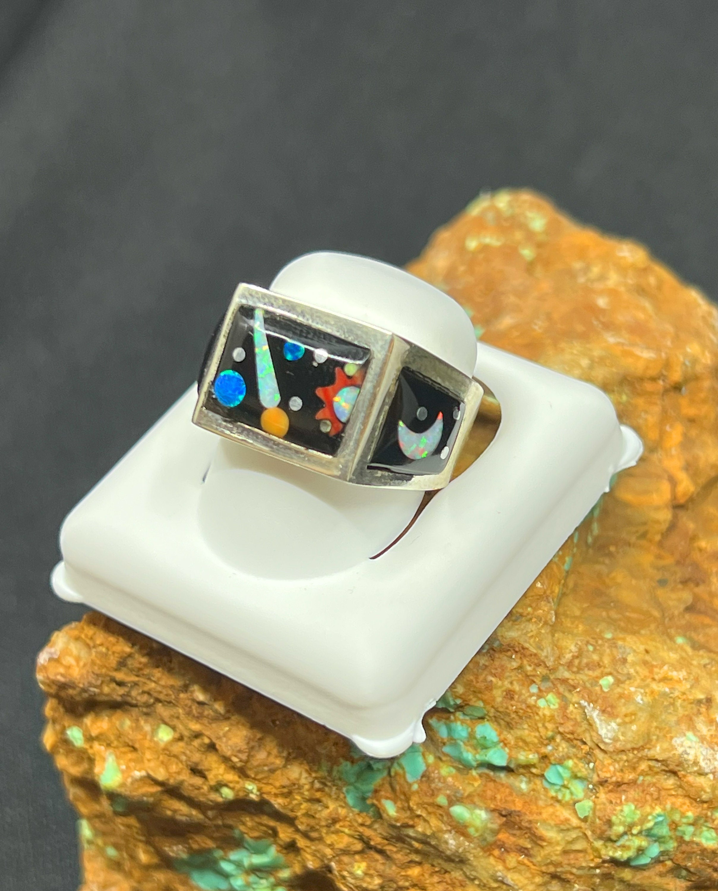 Starry Night Micro Inlay Ring I Galaxy Stars Theme I Surisouthwest I ...