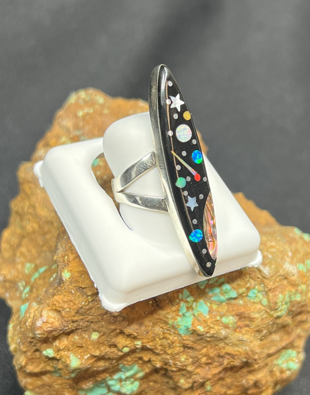 Starry Night Micro Inlay Ring I Galaxy Stars Theme I Surisouthwest I ...
