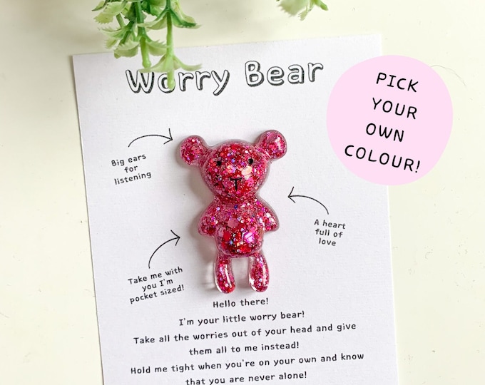 Worry Bear, Anxiety Relief Gift, Pocket Hug, Stress Relief Gift for Her ...