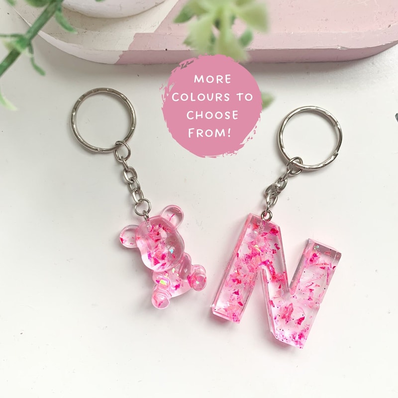 Resin Initial Keychain - Etsy