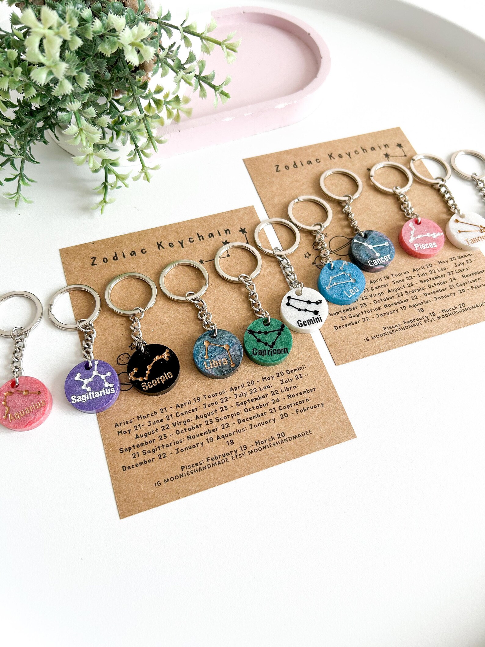 Zodiac Keyring, Astrology Gifts, Star Sign Gifts, Birthday Gifts for ...