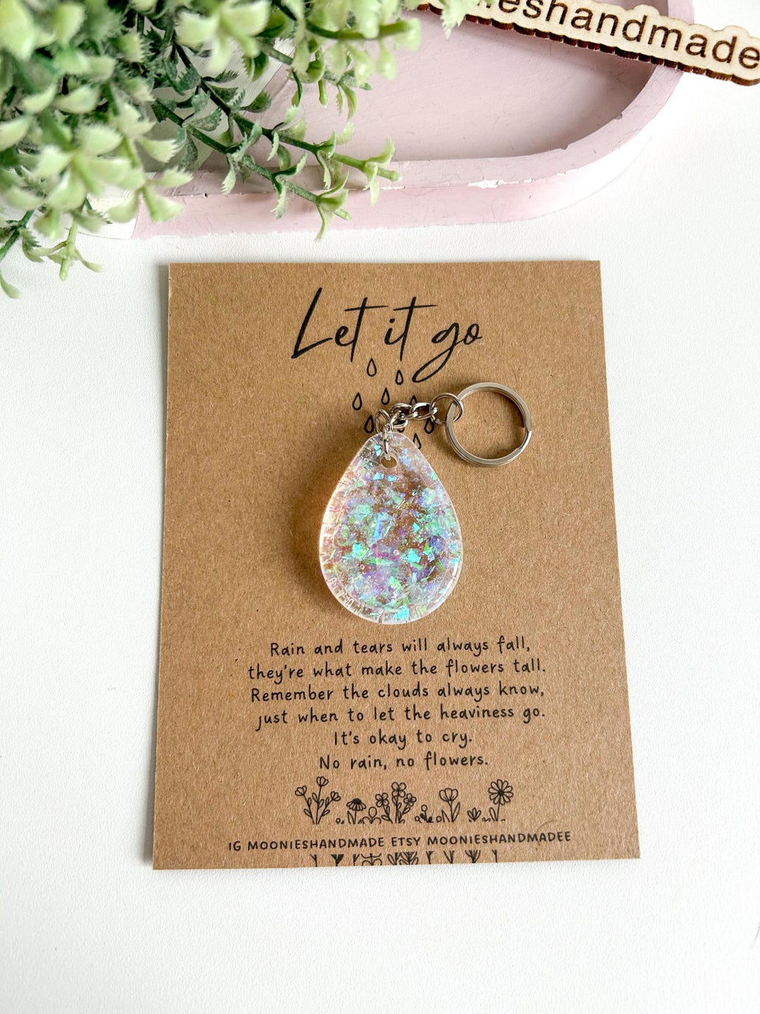 Raindrop Keychain, It's Okay to Cry Gift, Let It Go, Pick Me up Gift ...