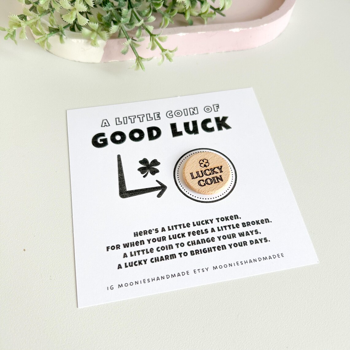 Lucky Coin, Good Luck Charm, Wooden Lucky Penny Token, Exam Gifts ...