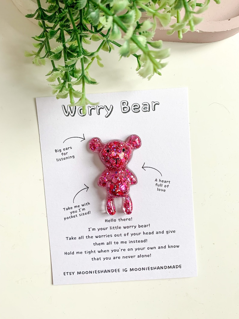 Worry Bear Anxiety Relief Gift Pocket Hug Stress Relief - Etsy UK