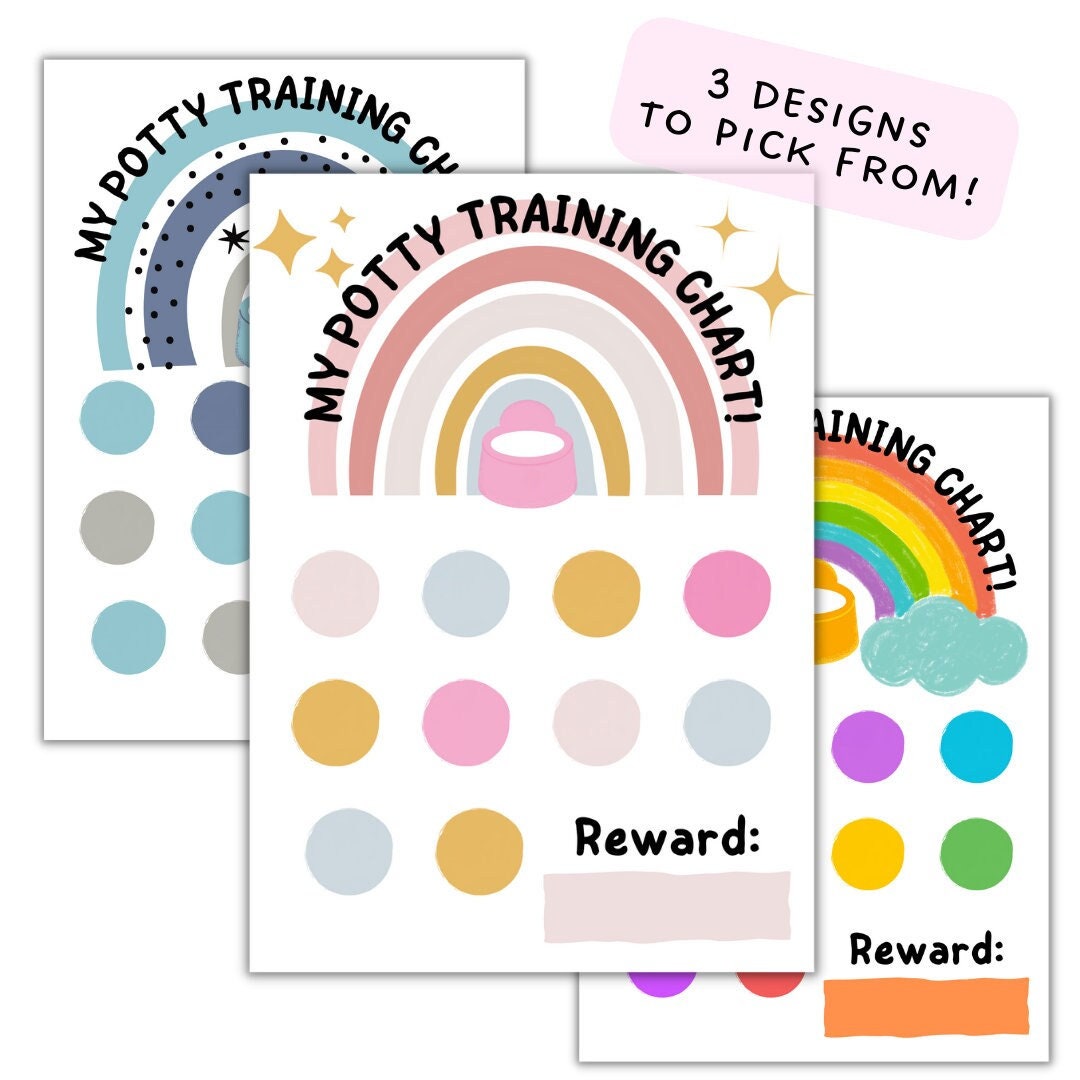 Potty Training Chart Printable, Rainbow Potty Training Chart, Kids ...