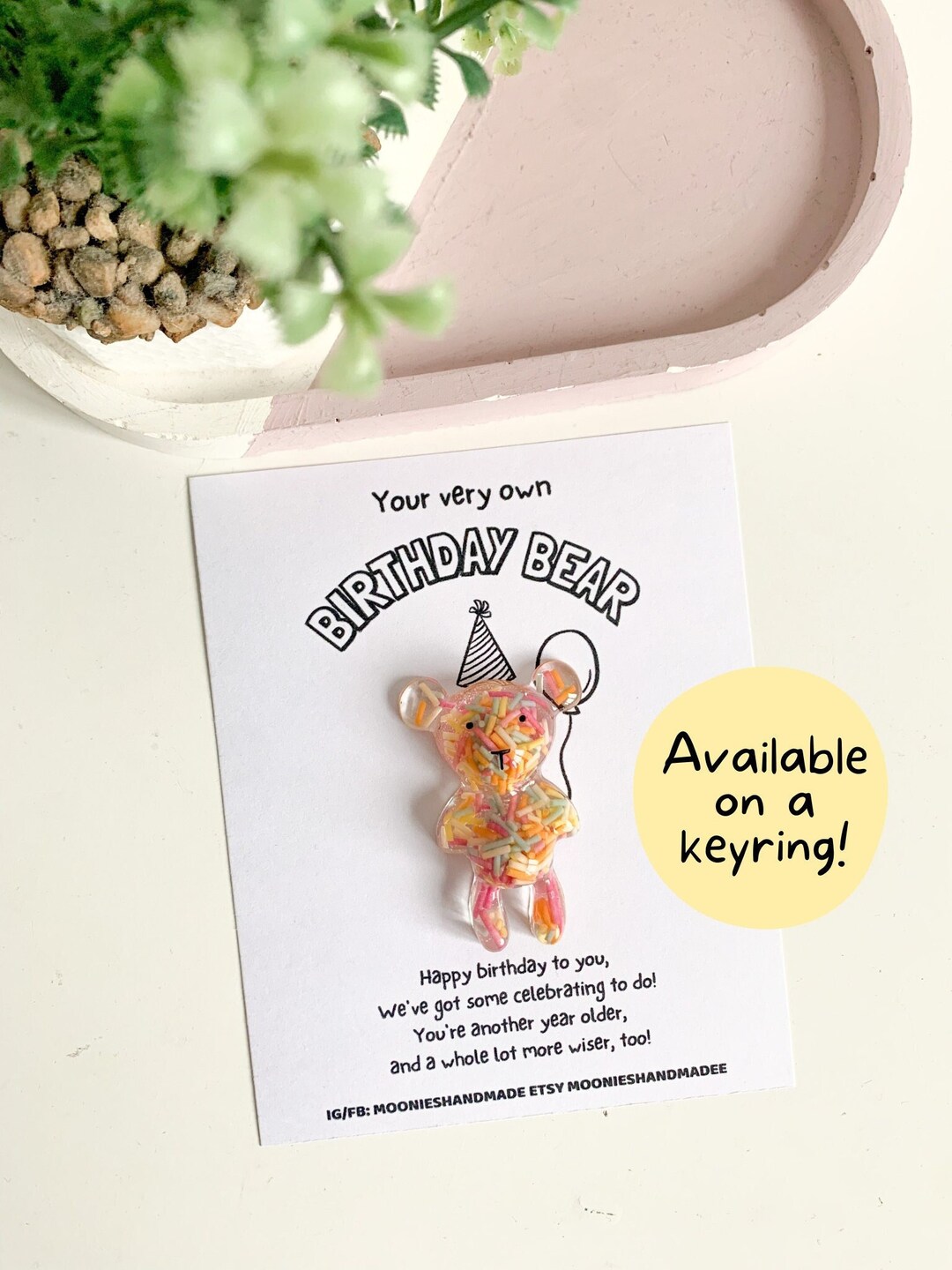Birthday Bear, Birthday Gifts for Girls, Sprinkle Keychain, Pocket Hug ...