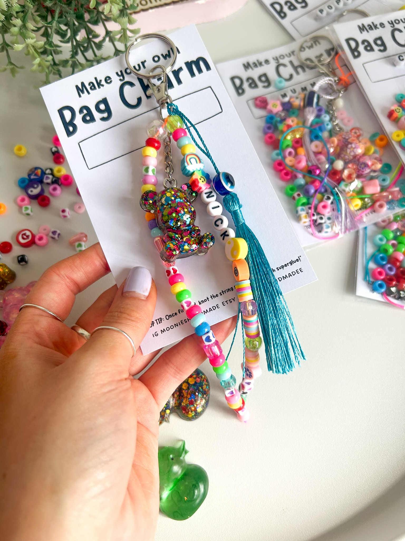 Make Your Own Bag Charm Kit, DIY Bag Charm, DIY Keyring Charm Set ...