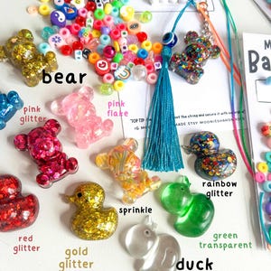 Make Your Own Bag Charm Kit, DIY Bag Charm, DIY Keyring Charm Set ...