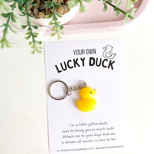 Lucky Duck Keychain, Lucky Keyring, Gifts for New Job, Good Luck ...