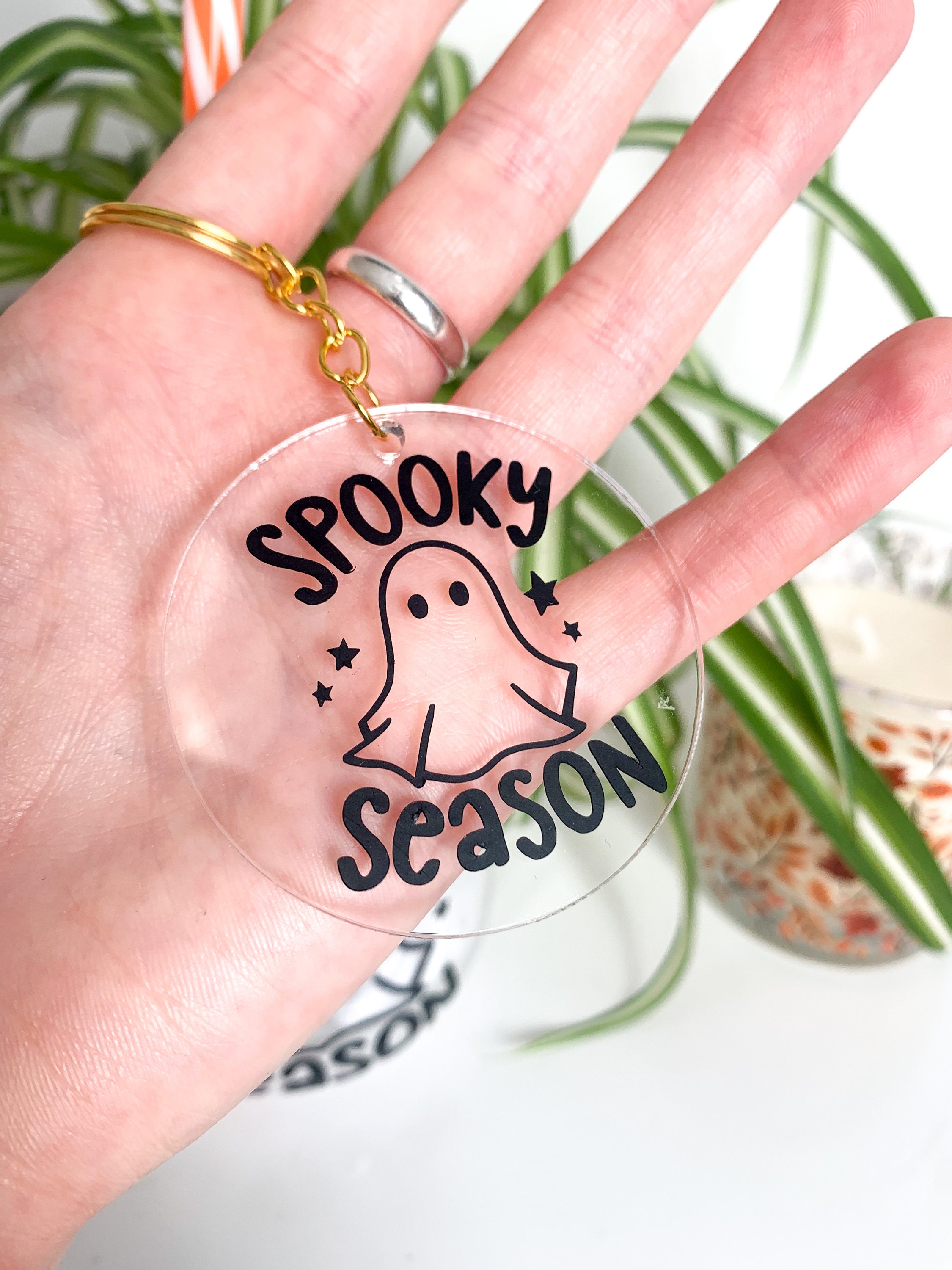 Spooky Season Keychain, Halloween Keychain, Autumn Keychain, Ghost ...