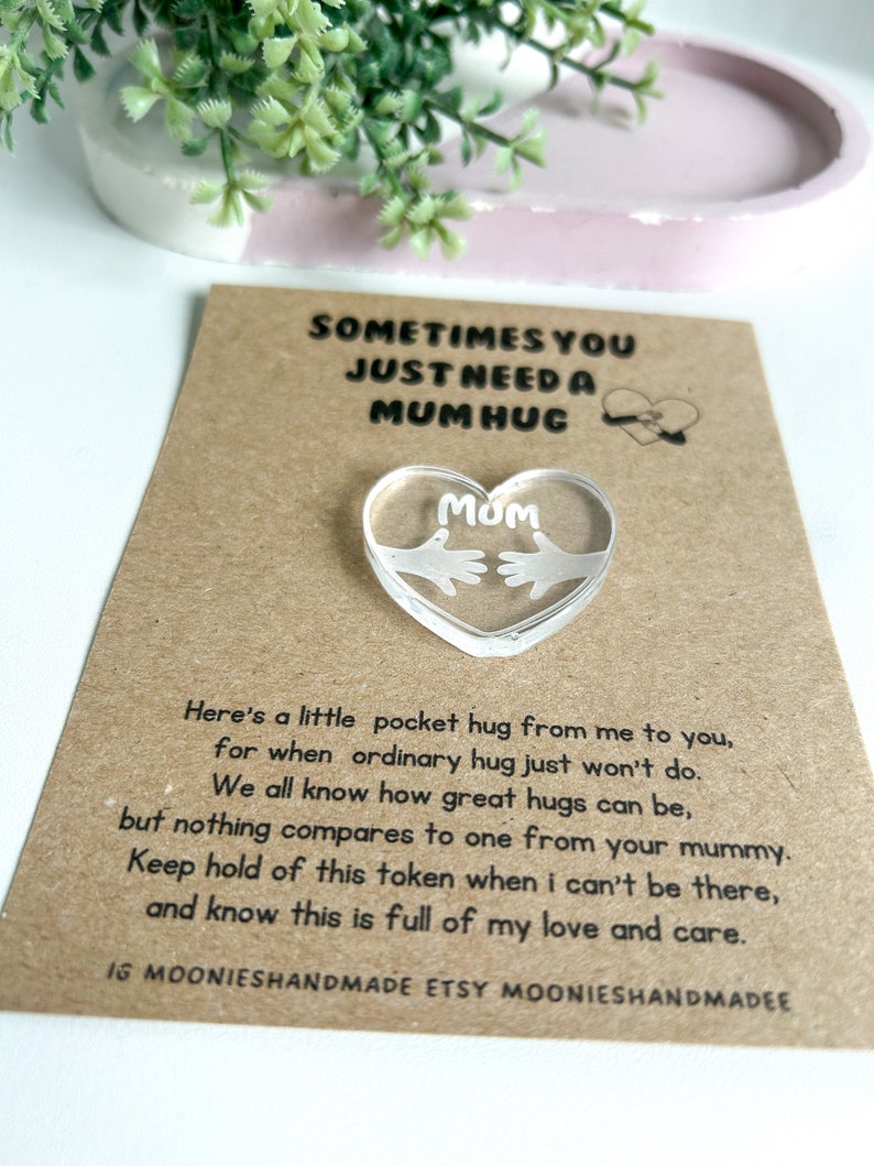 Mum Hug, Pocket Hug Token, Thinking of You Gift, Pick Me up Gift ...