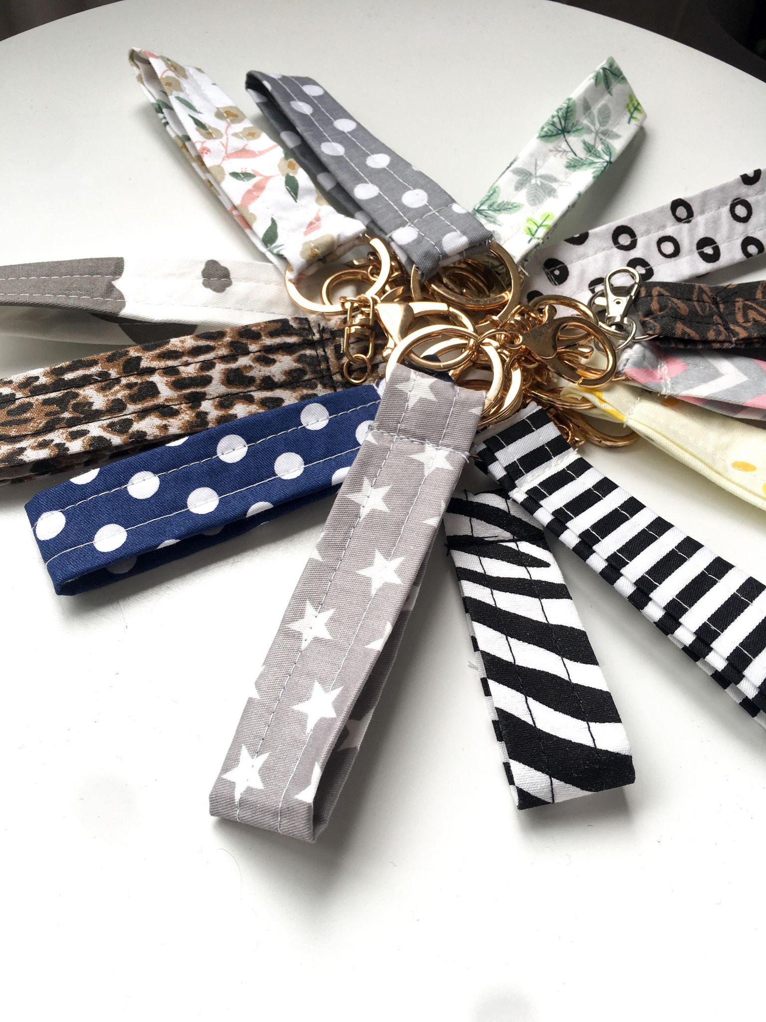 Fabric Wristlet Key Fob Keyring Hand Sewn Keychain Keyfiner - Etsy UK