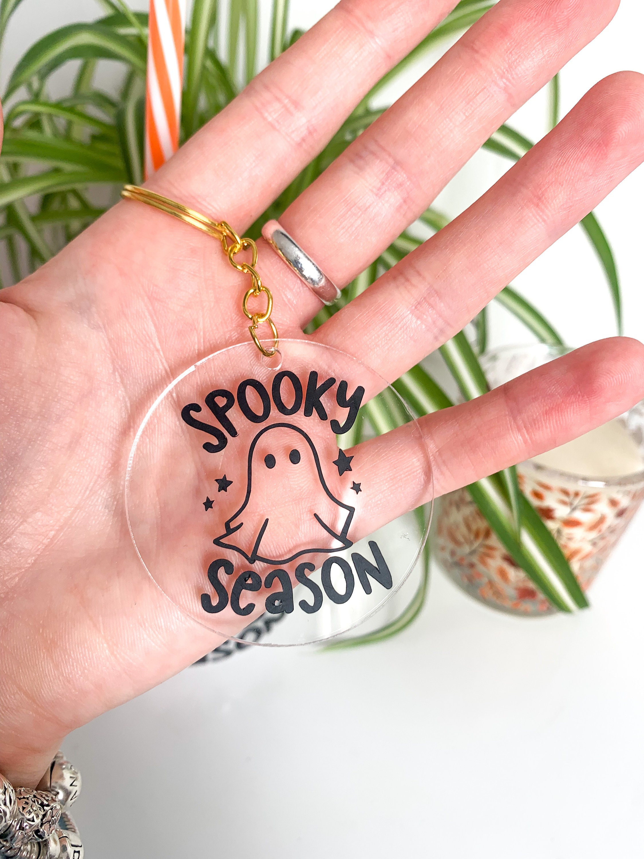 Spooky Season Keychain, Halloween Keychain, Autumn Keychain, Ghost ...