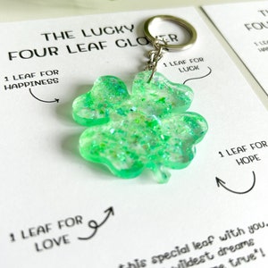 Four Leaf Clover Keychain, Lucky Keyring, St Patrick's Day Gift, Good ...