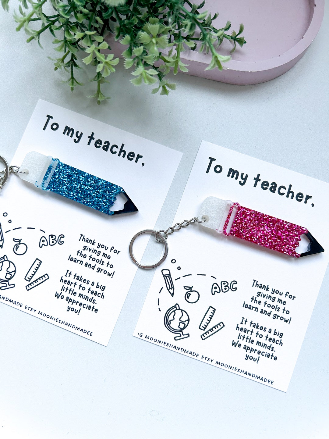 Thank You Teacher Gift, Teacher Keyring, Pencil Keychain, End of Year ...