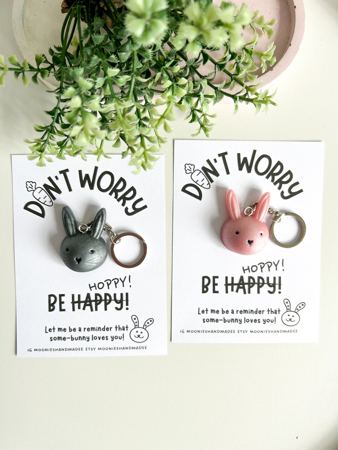 Pocket Pal, Rabbit Keychain, Easter Keyring, Easter Gift, Positive Gift ...