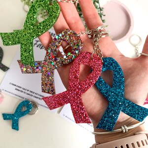 Cancer Keychain, Charity Gifts, Cancer Gifts, Cancer Ribbon Keyring ...