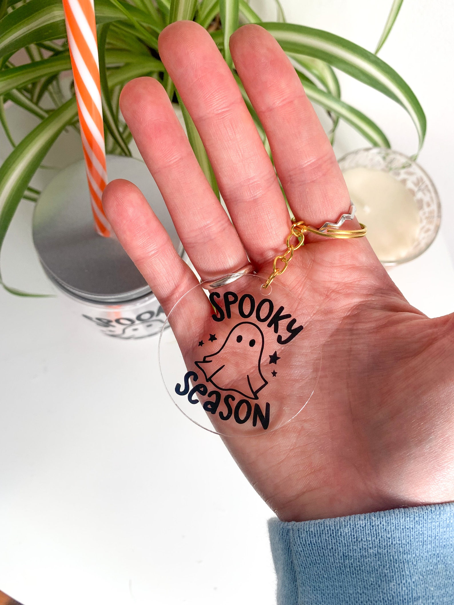 Spooky Season Keychain, Halloween Keychain, Autumn Keychain, Ghost ...