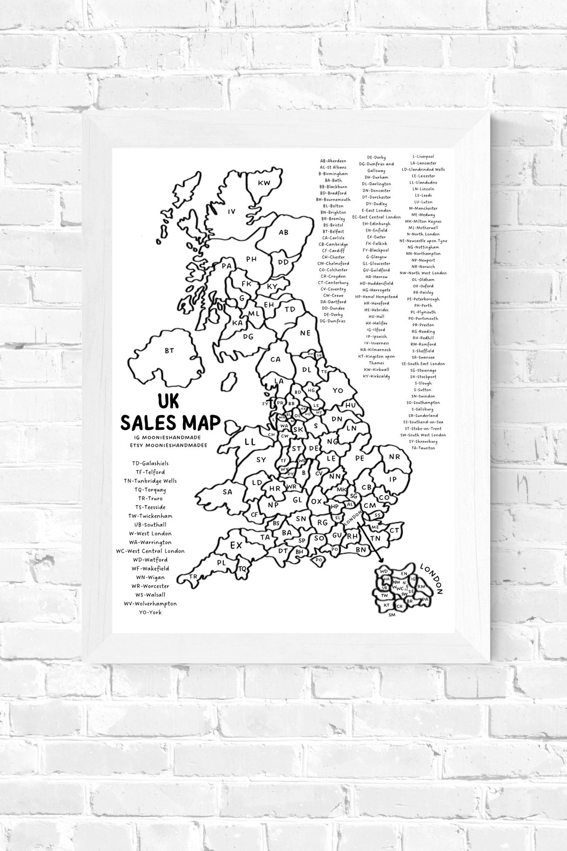 UK Sales Map Postcode Map Small Business Tracker Postcode - Etsy UK