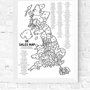 UK Sales Map, Postcode Map, Small Business Tracker, Postcode Poster ...