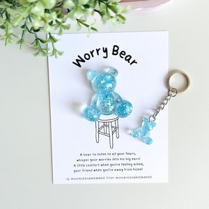 Worry Bear, Anxiety Gift, Mental Health Gift, Friendship Gift for Her ...