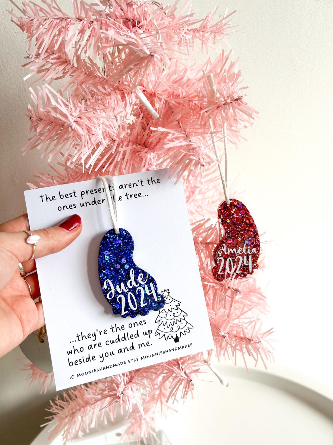 Personalized Baby Footprint Ornament: Glitter Christmas Bauble - Etsy
