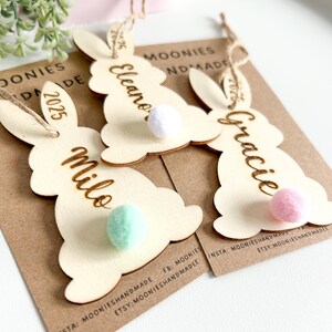 Personalised Rabbit Name Tags, Easter Rabbit Decorations, Custom Easter ...