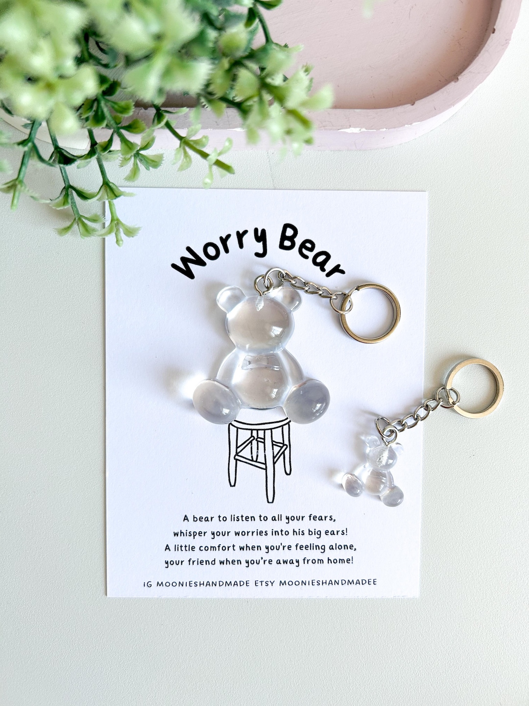 Worry Bear, Anxiety Gift, Mental Health Gift, Friendship Gift for Her ...