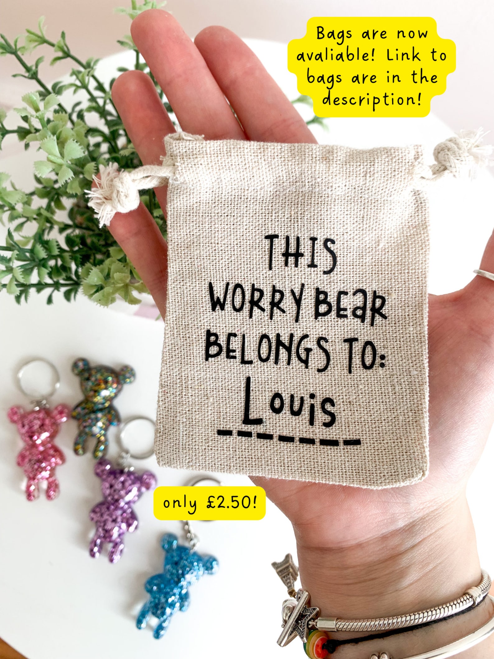 Worry Bear, Anxiety Relief Gift, Pocket Hug, Stress Relief Gift for Her ...