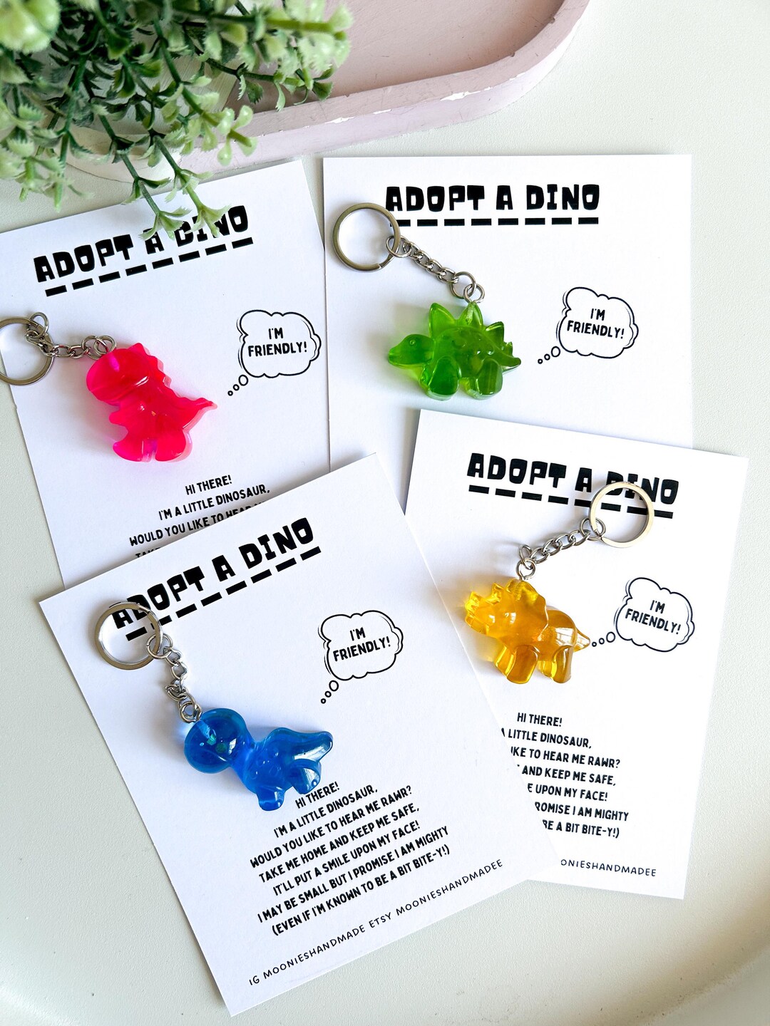Dinosaur Keychain: Adopt-a-dino Novelty Gift - Etsy