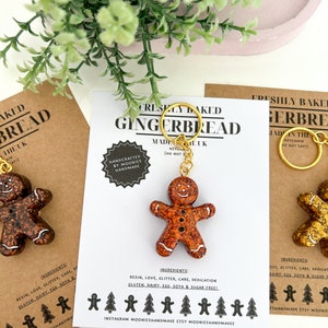 Gingerbread Man Keyring, Christmas Keychain, Biscuit Keychain ...