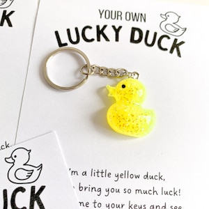 Lucky Duck Keychain, Lucky Keyring, Gifts for New Job, Good Luck ...
