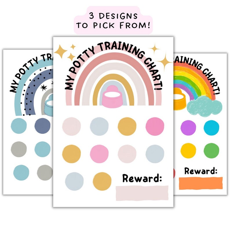 Potty Training Chart Printable Rainbow Potty Training Chart - Etsy
