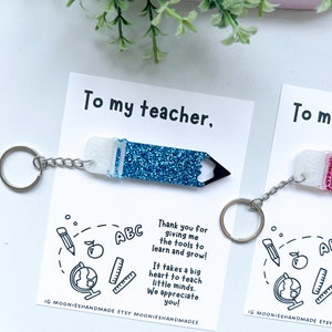 Thank You Teacher Gift, Teacher Keyring, Pencil Keychain, End of Year ...