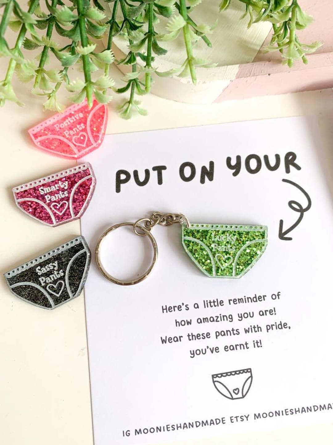 Positive Gifts, Positive Pants Badge, Positive Pants Keychain, Mental ...