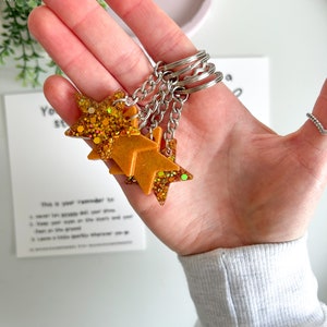 Gold Star Keychain, Positive Gifts for Friends, Thinking of You Gift ...