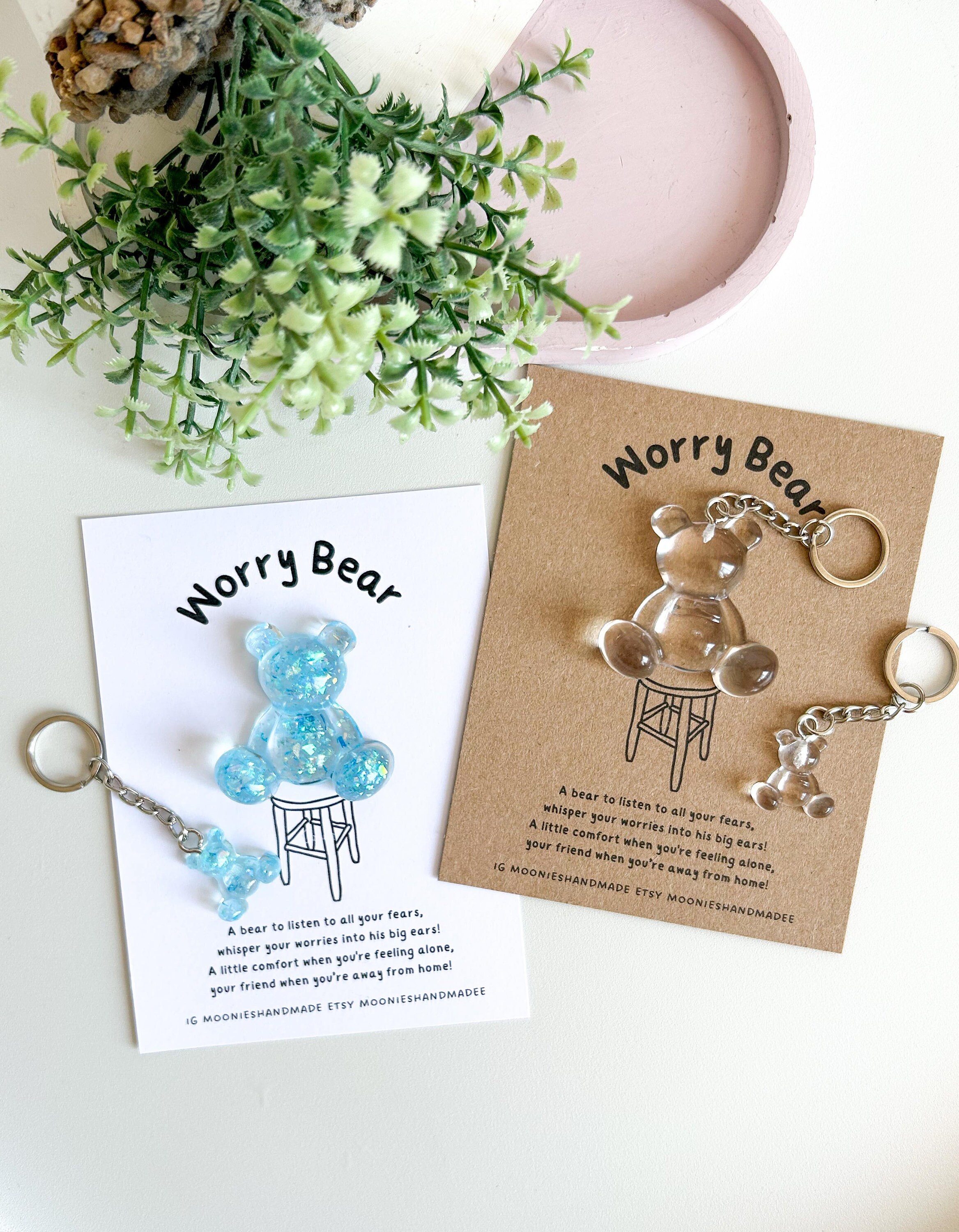 Worry Bear, Anxiety Gift, Mental Health Gift, Friendship Gift for Her ...
