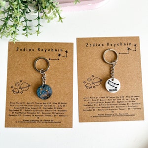 Zodiac Keyring, Astrology Gifts, Star Sign Gifts, Birthday Gifts for ...