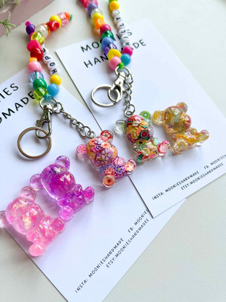 Personalised Bag Charm, Custom Bag Charms, Colourful Beaded Keychain ...