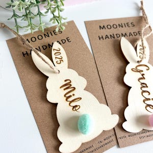 Personalised Rabbit Name Tags, Easter Rabbit Decorations, Custom Easter ...