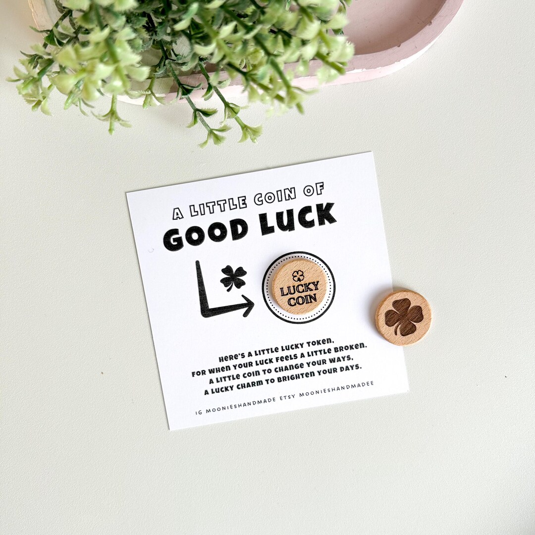 Lucky Coin, Good Luck Charm, Wooden Lucky Penny Token, Exam Gifts ...