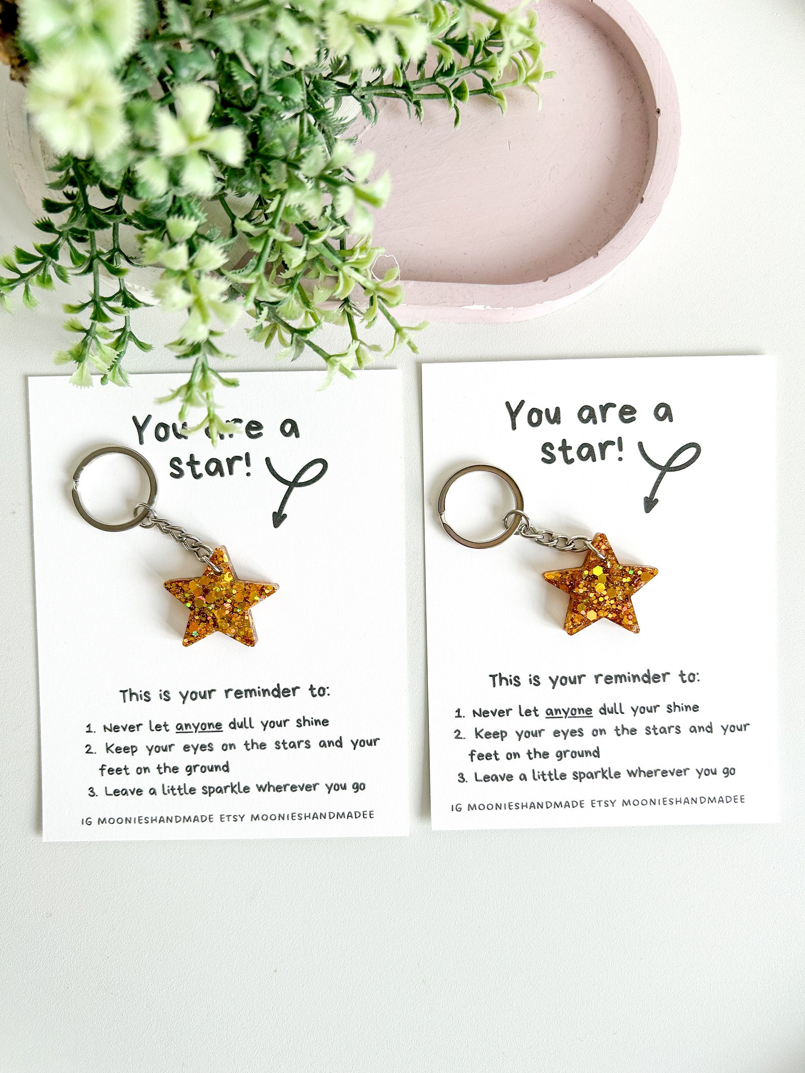 Gold Star Keychain, Positive Gifts for Friends, Thinking of You Gift ...