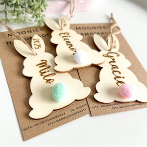 Personalised Rabbit Name Tags, Easter Rabbit Decorations, Custom Easter ...