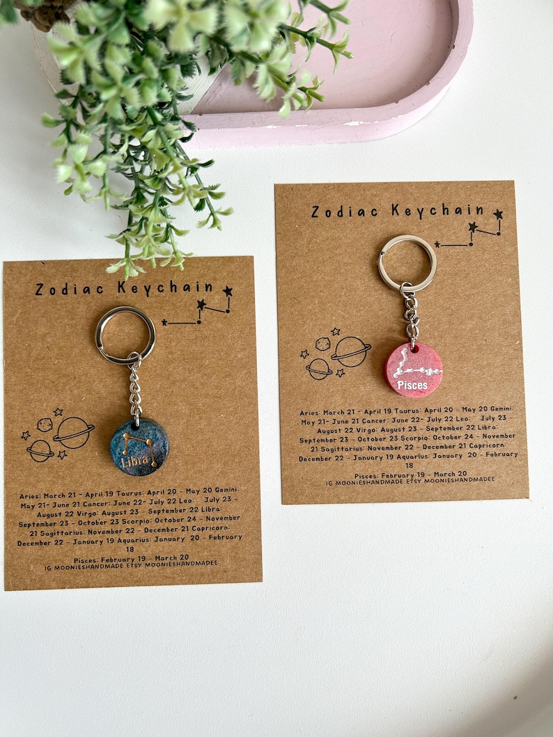 Zodiac Keyring, Astrology Gifts, Star Sign Gifts, Birthday Gifts for ...