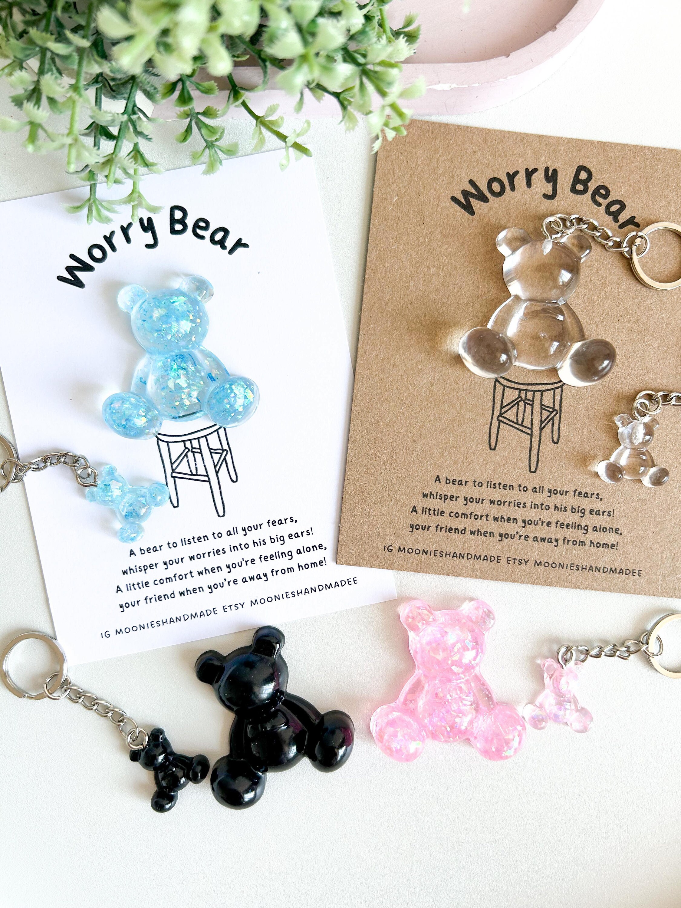 Worry Bear, Anxiety Gift, Mental Health Gift, Friendship Gift for Her ...
