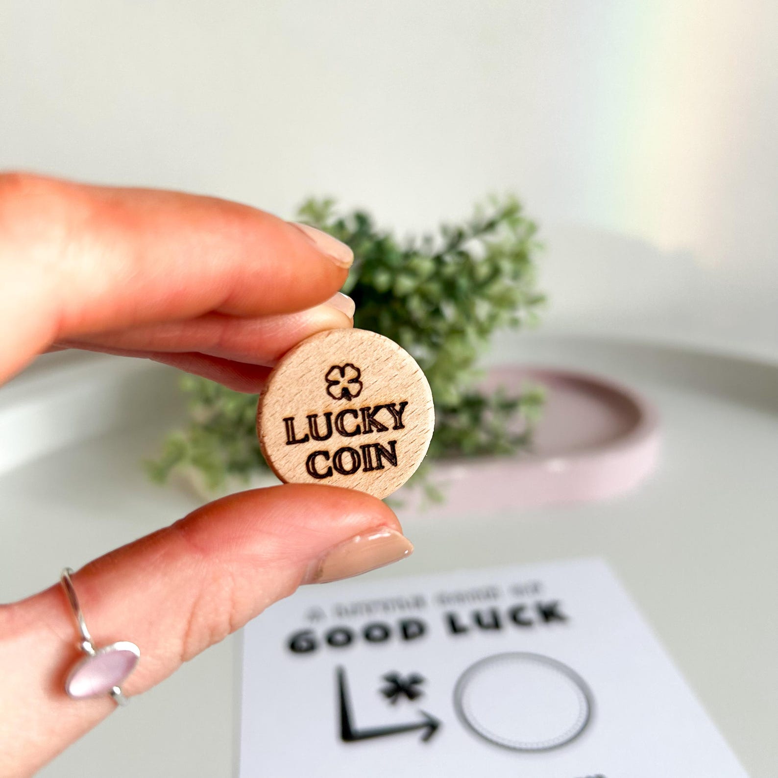 Lucky Coin, Good Luck Charm, Wooden Lucky Penny Token, Exam Gifts ...
