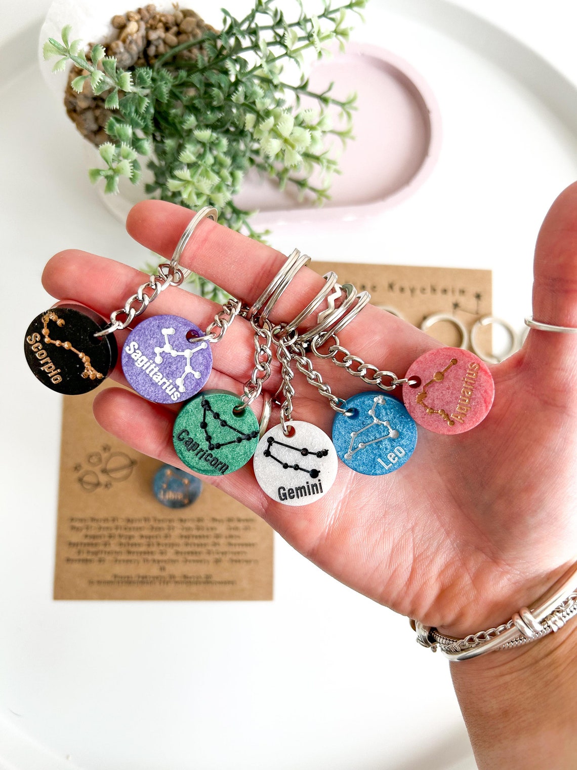 Zodiac Keyring, Astrology Gifts, Star Sign Gifts, Birthday Gifts for ...