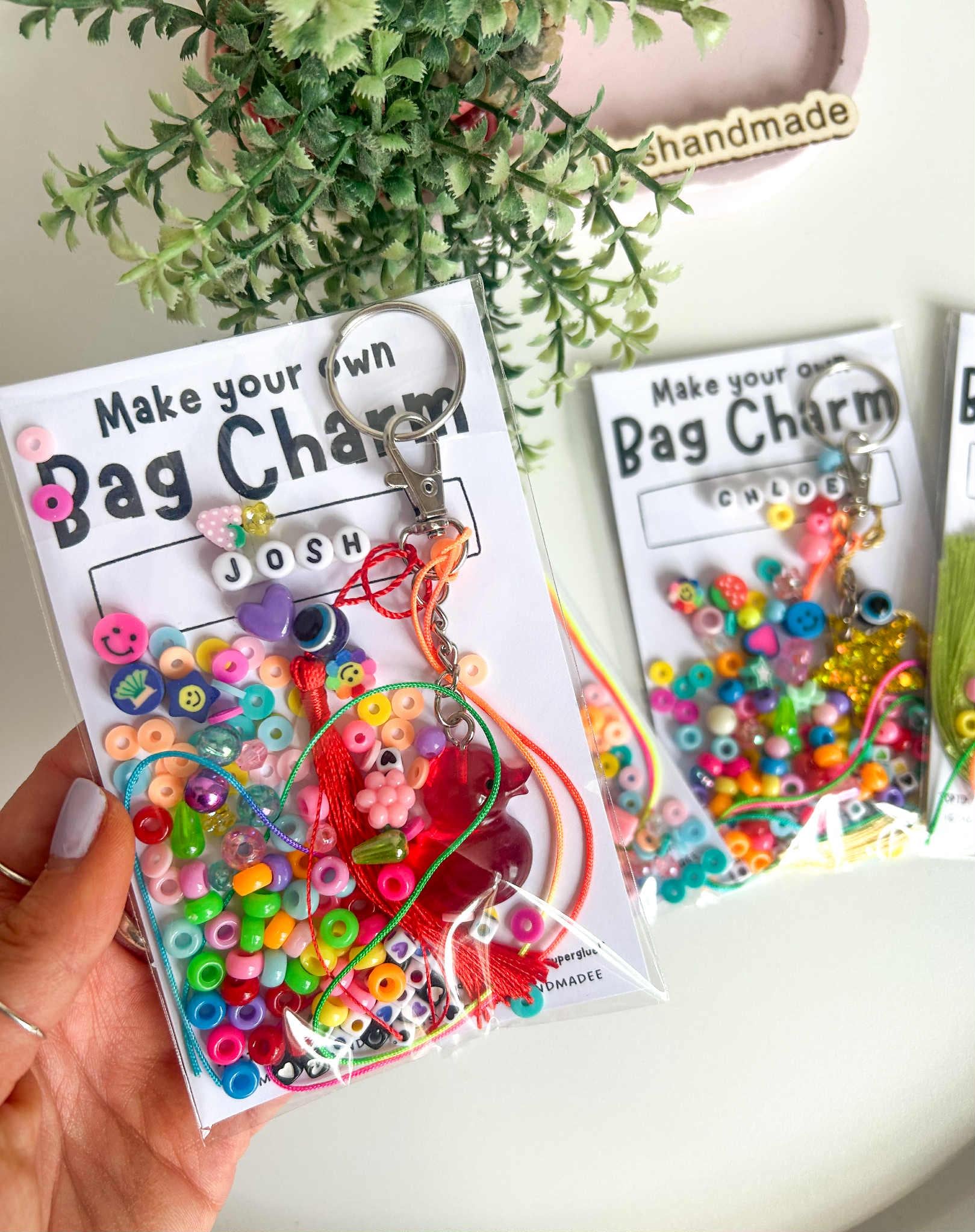 Make Your Own Bag Charm Kit, DIY Bag Charm, DIY Keyring Charm Set ...