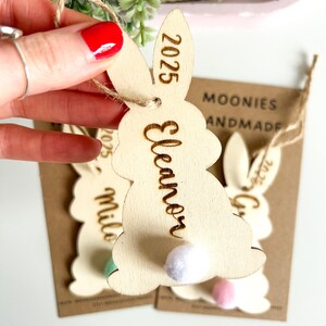 Personalised Rabbit Name Tags, Easter Rabbit Decorations, Custom Easter ...