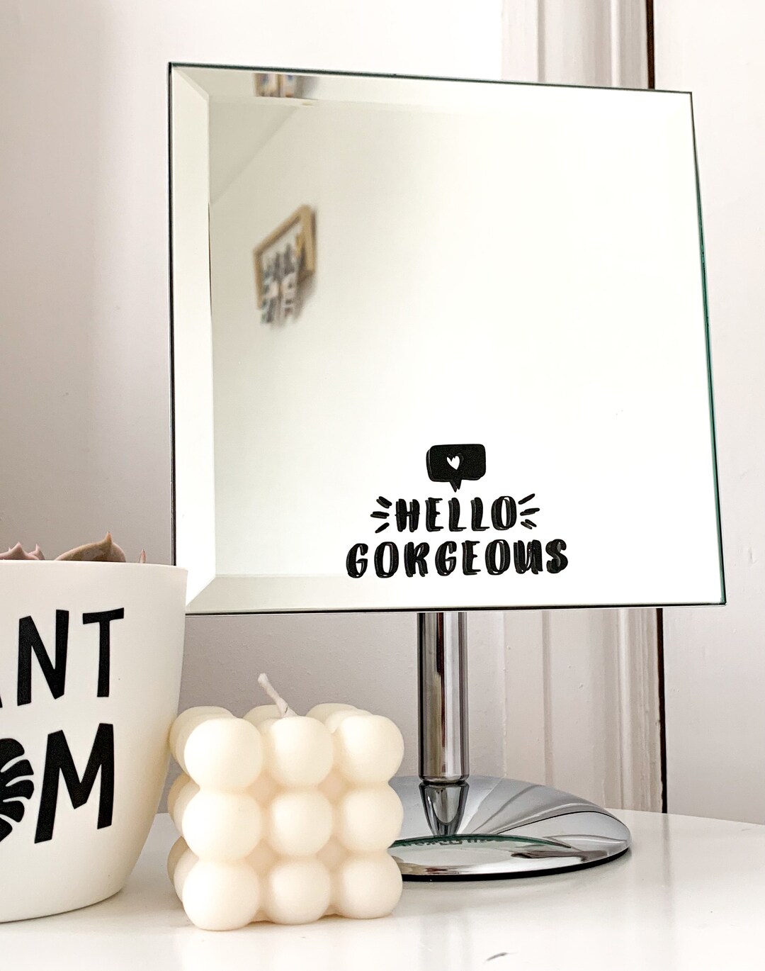 Hello Gorgeous Mirror Decals, Personalised Mirror, Home Decor, Makeup ...